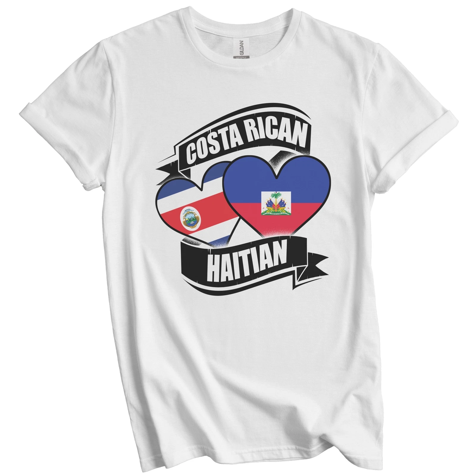 Costa Rican Haitian Hearts Costa Rica Haiti Flags T-Shirt - Walmart.com