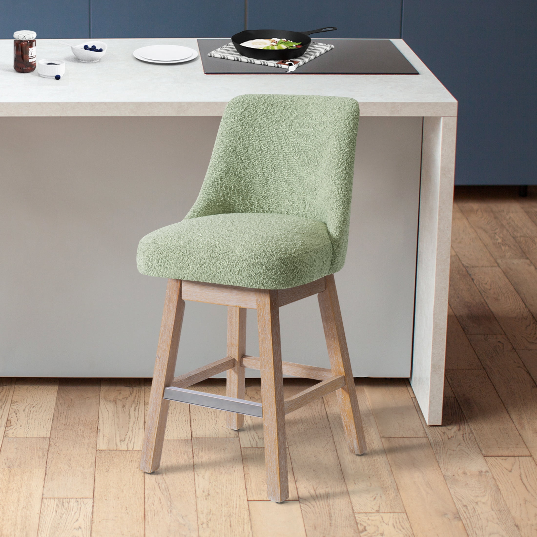 Costaelm Amélie 26" Upholstered Swivel Counter Height Bar Stool, Desert ...