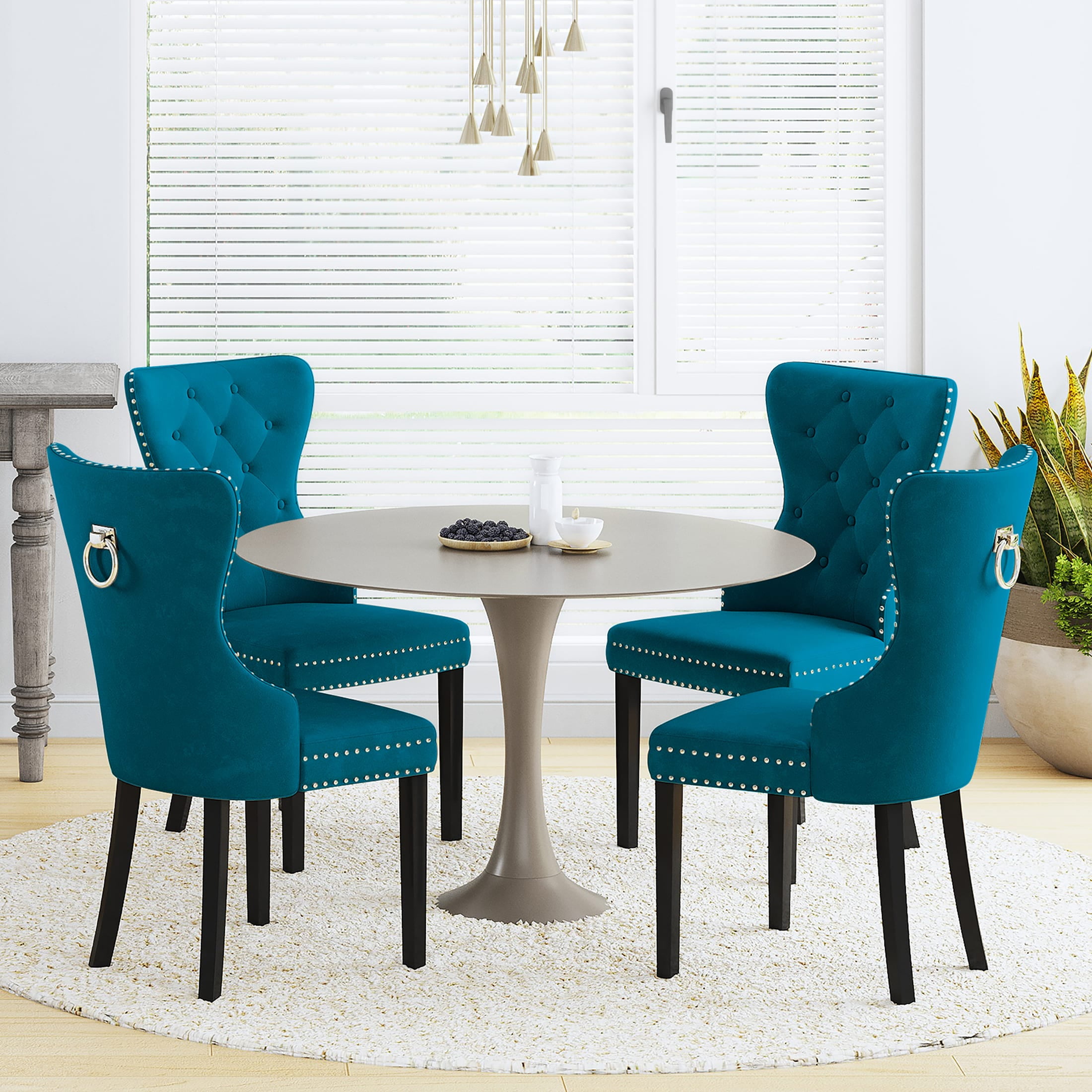 Costaelm Hank Tufted Velvet Upholstered Dining Side Chair (Set of 4 ...