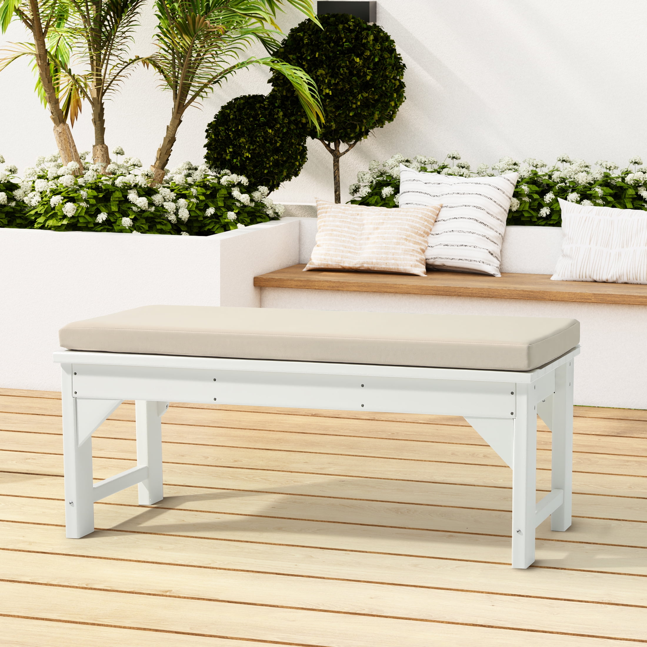 Costaelm Harmony Outdoor Patio Bench Seat Cushion, 46 x 18, Beige ...