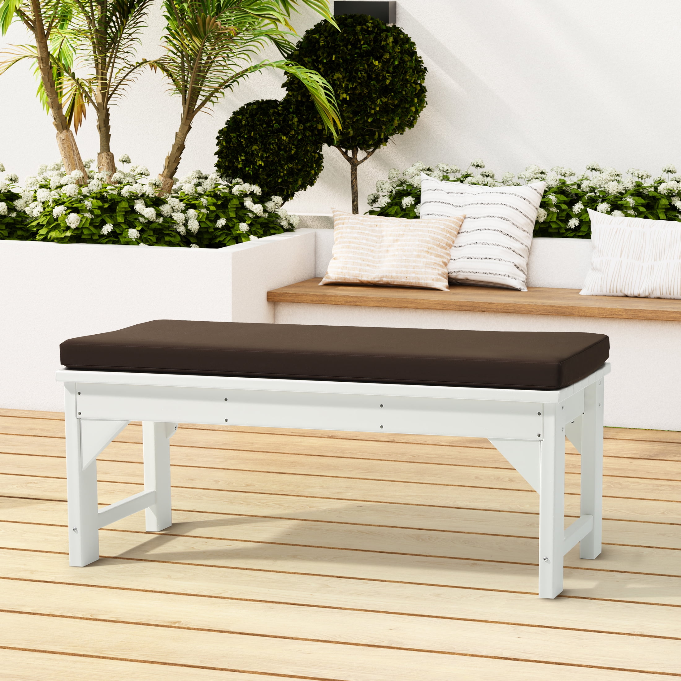 Costaelm Harmony Outdoor Patio Bench Seat Cushion, 48 x 18, Brown ...