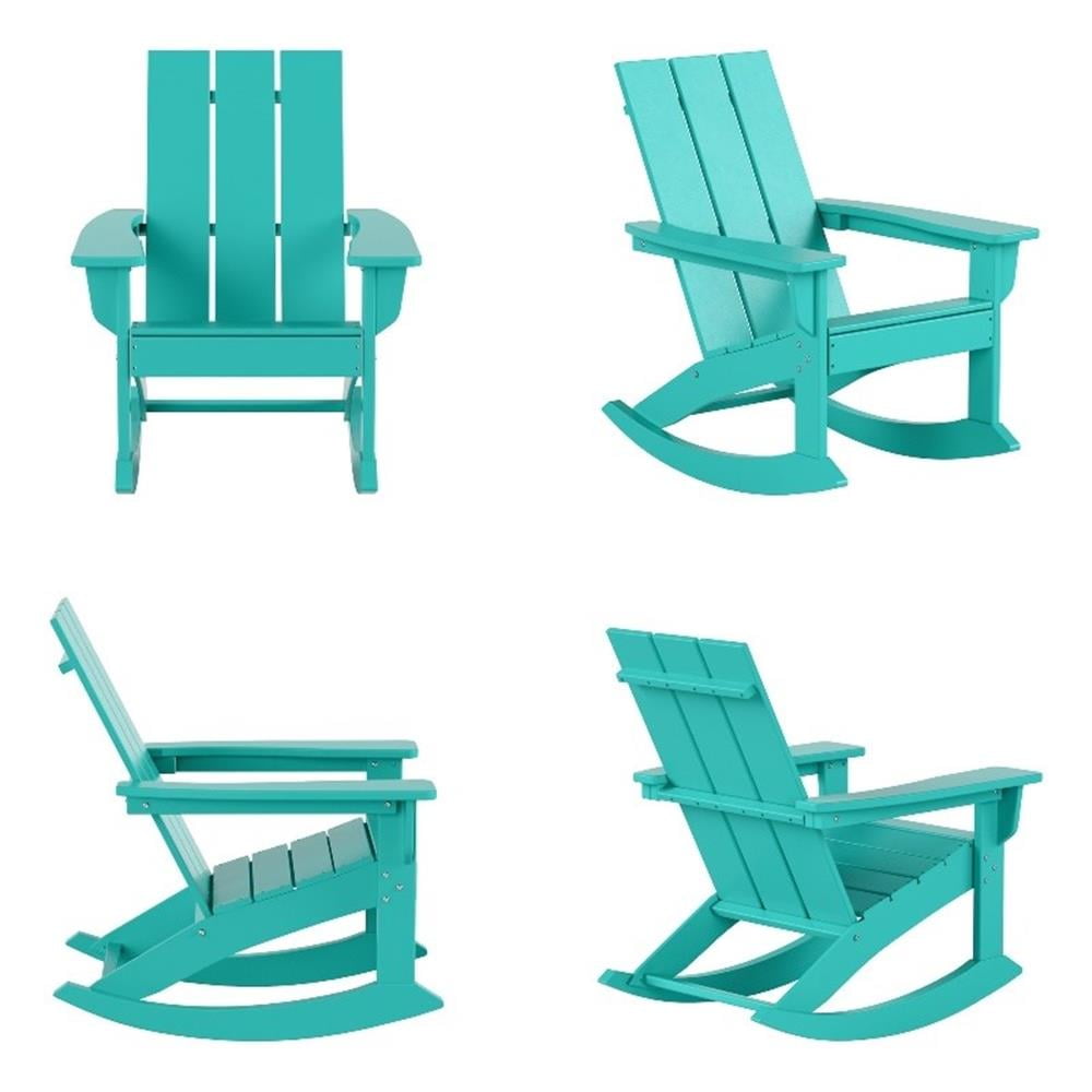 Palms Modern Adirondack Plastic Outdoor Rocking Chairs (Set of 4 ...