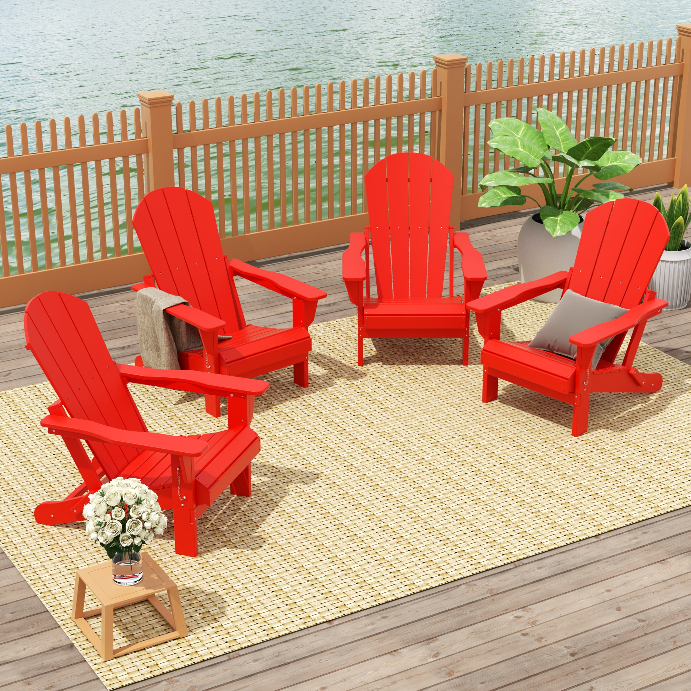 Costaelm Paradise Classic Adirondack Folding Adjustable Chair Outdoor ...