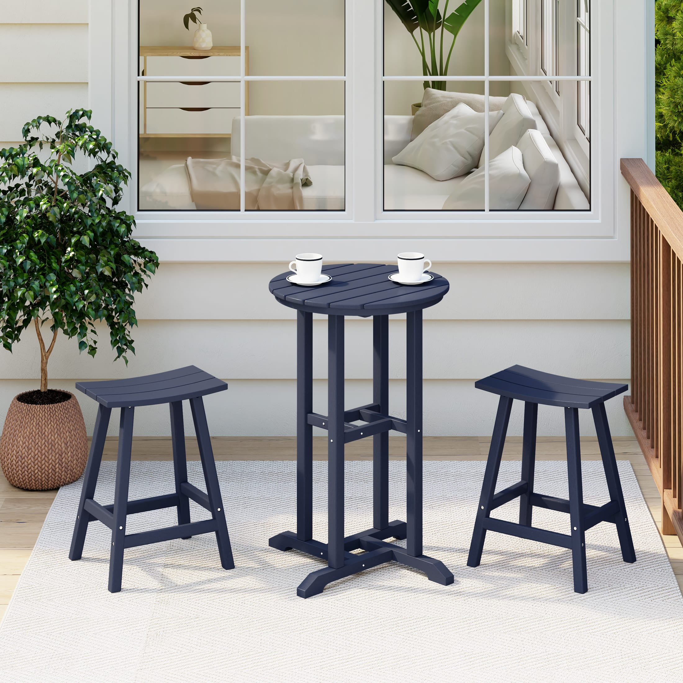Costaelm Paradise Counter Height Bar Stools Outdoor Bistro Patio Bar ...