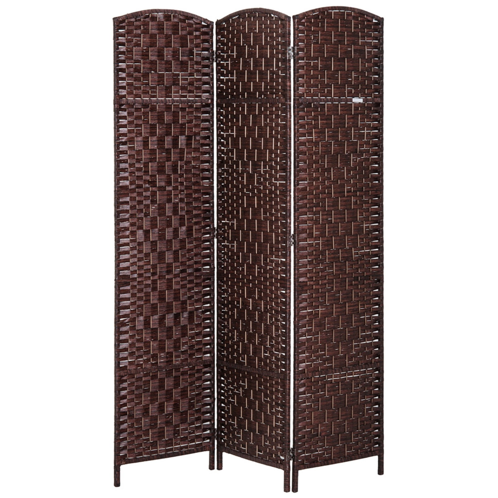 Costal 3-panel Folding Privacy Screen, Hand Woven Independent Wooden ...