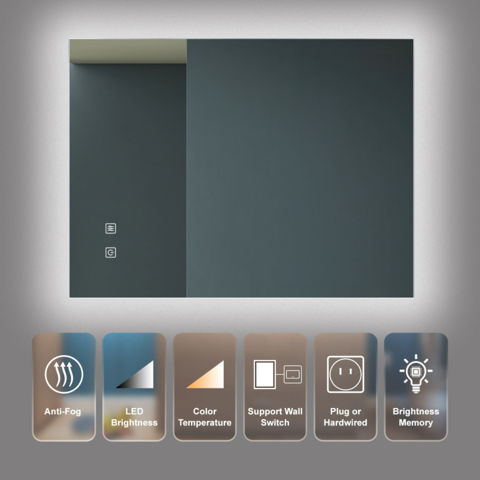 Costal 36X28 Inch Bathroom LED Stylish Makeup Mirror, Adjustable Light ...