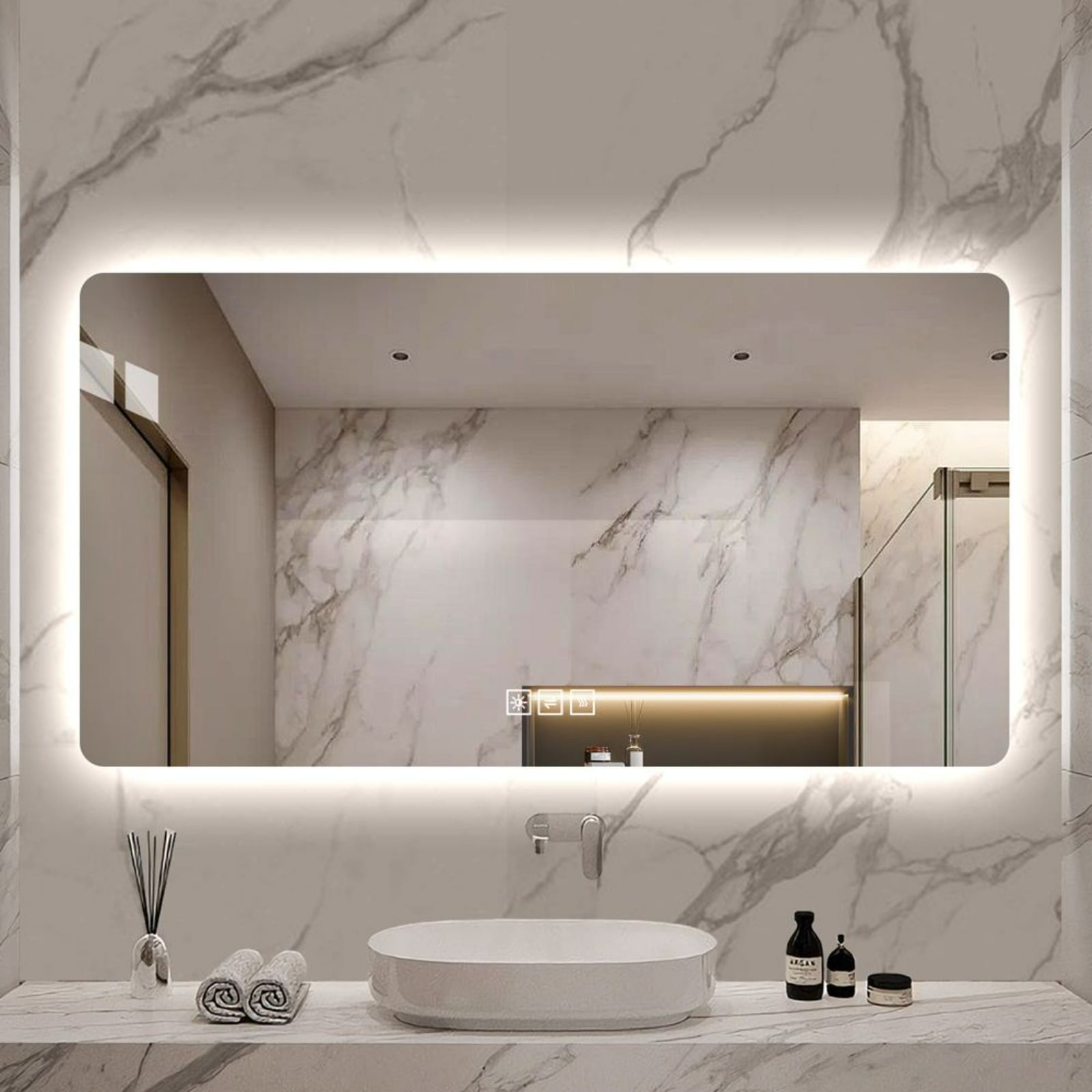 Costal 48 * 24 Inch LED Bathroom Mirror, Corrosion-resistant, Three ...