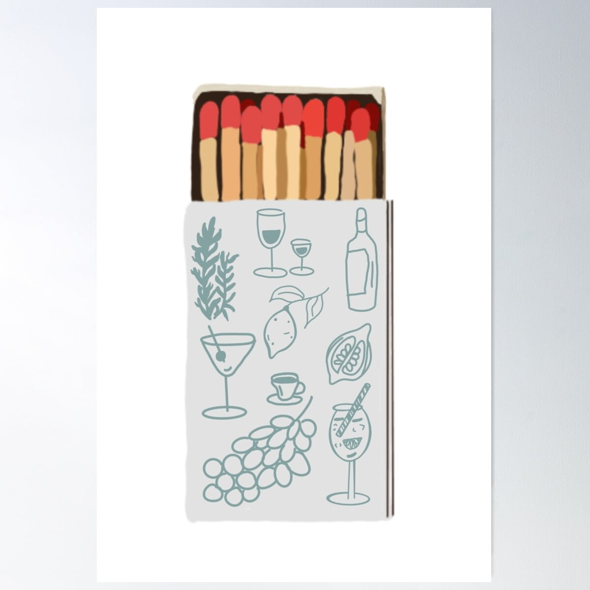 Costal Girl Matchbox Poster Wall Art, Modern Wall Decor For Living Room ...