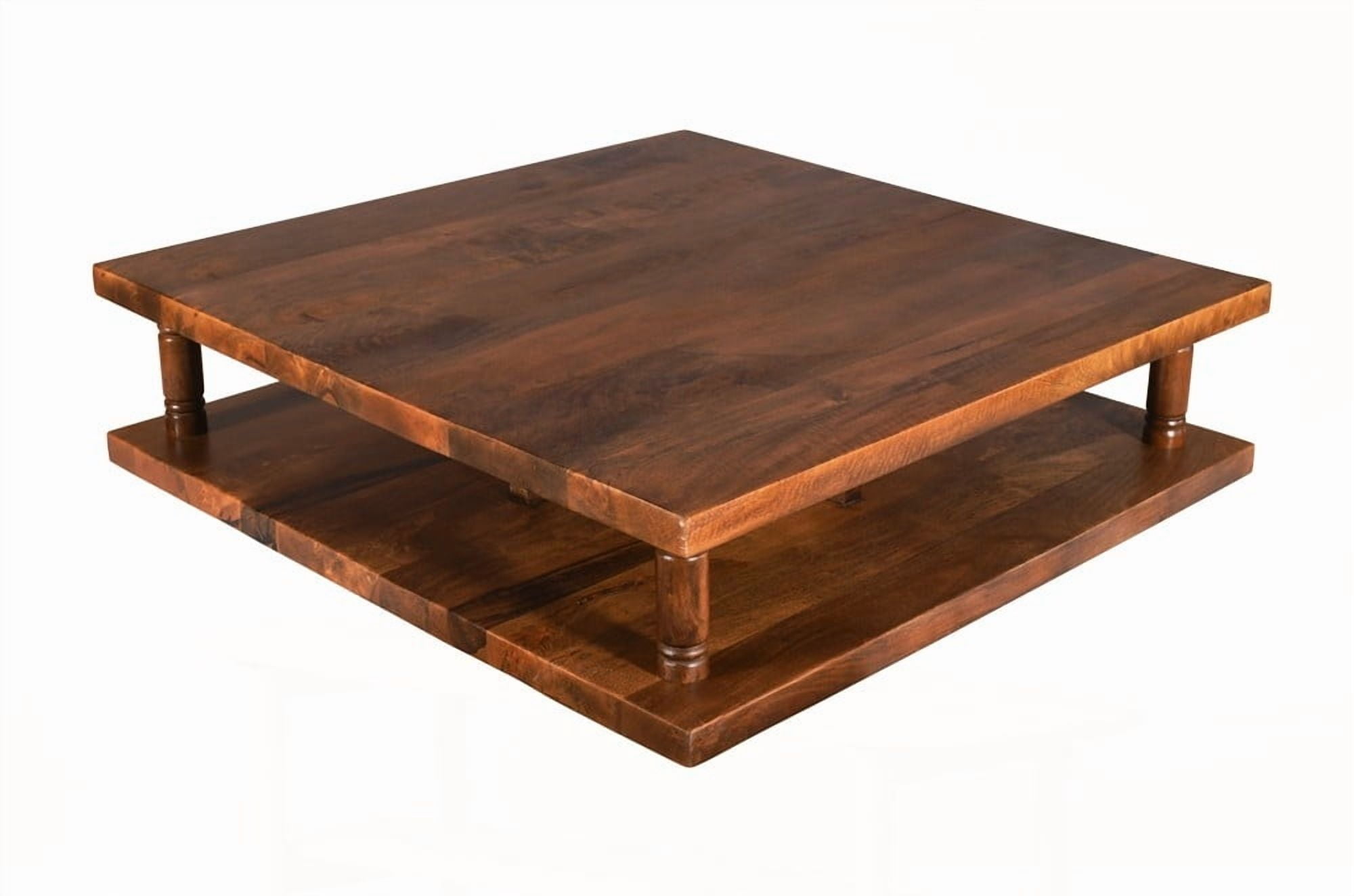 Costal Styled Two Tiered Square Coffee Table - Ample Storage & Durable ...