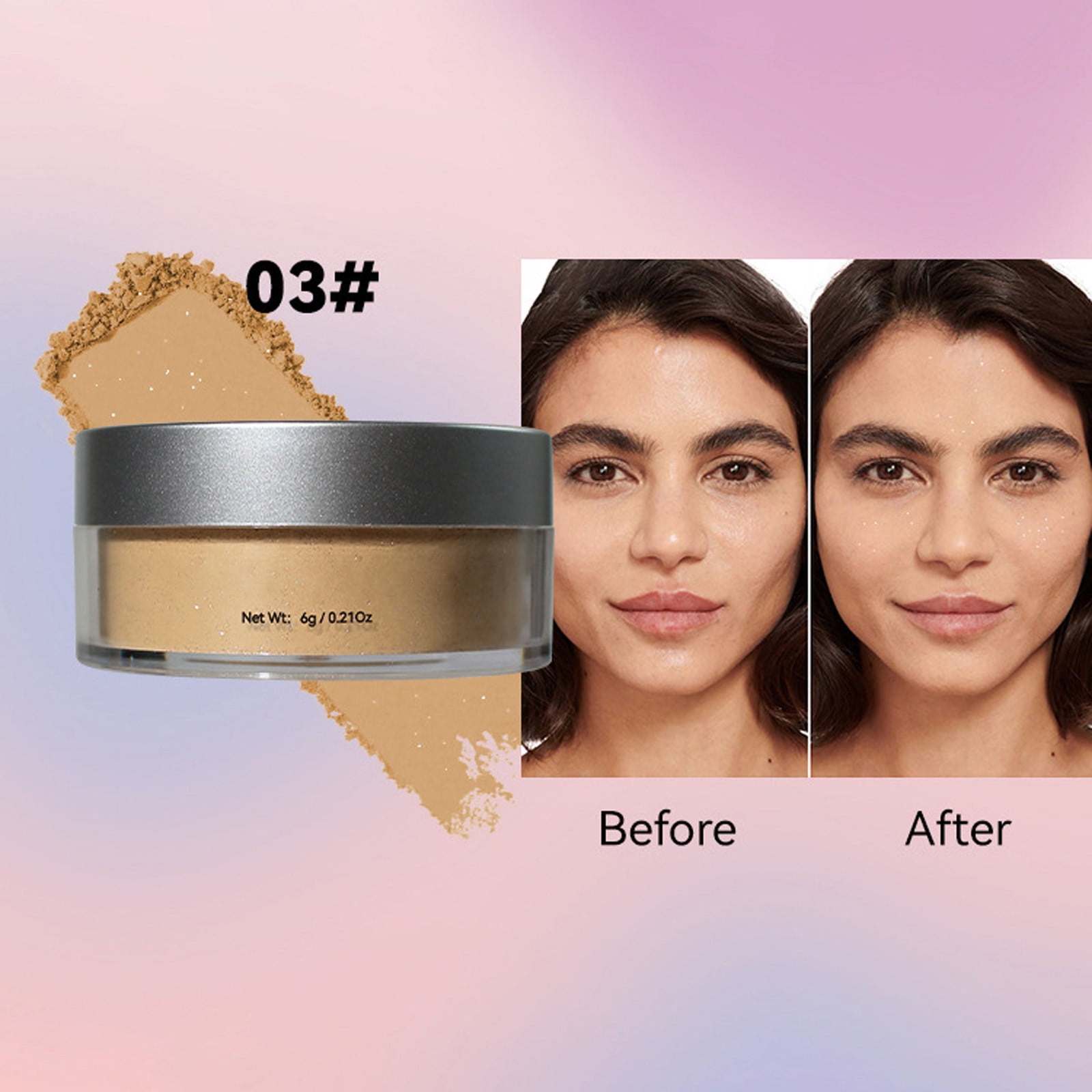 Costeam 0.21 Oz Diamond Setting Powder Long Lasting Matte Oil Control ...