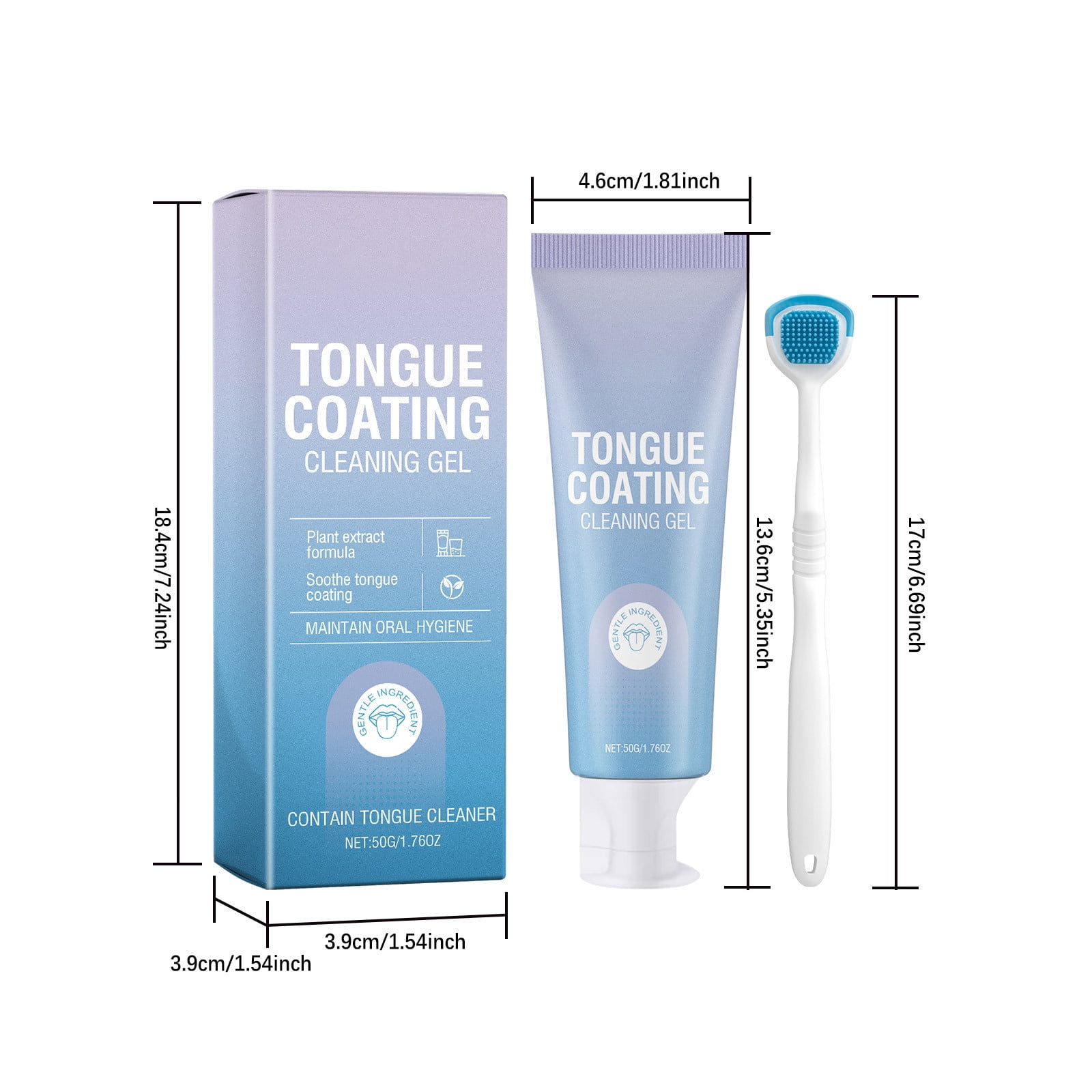 Costeam 1.76 Oz Tongue Cleaning Gel 2/3/5 Packs，Gentle Formula for Oral ...