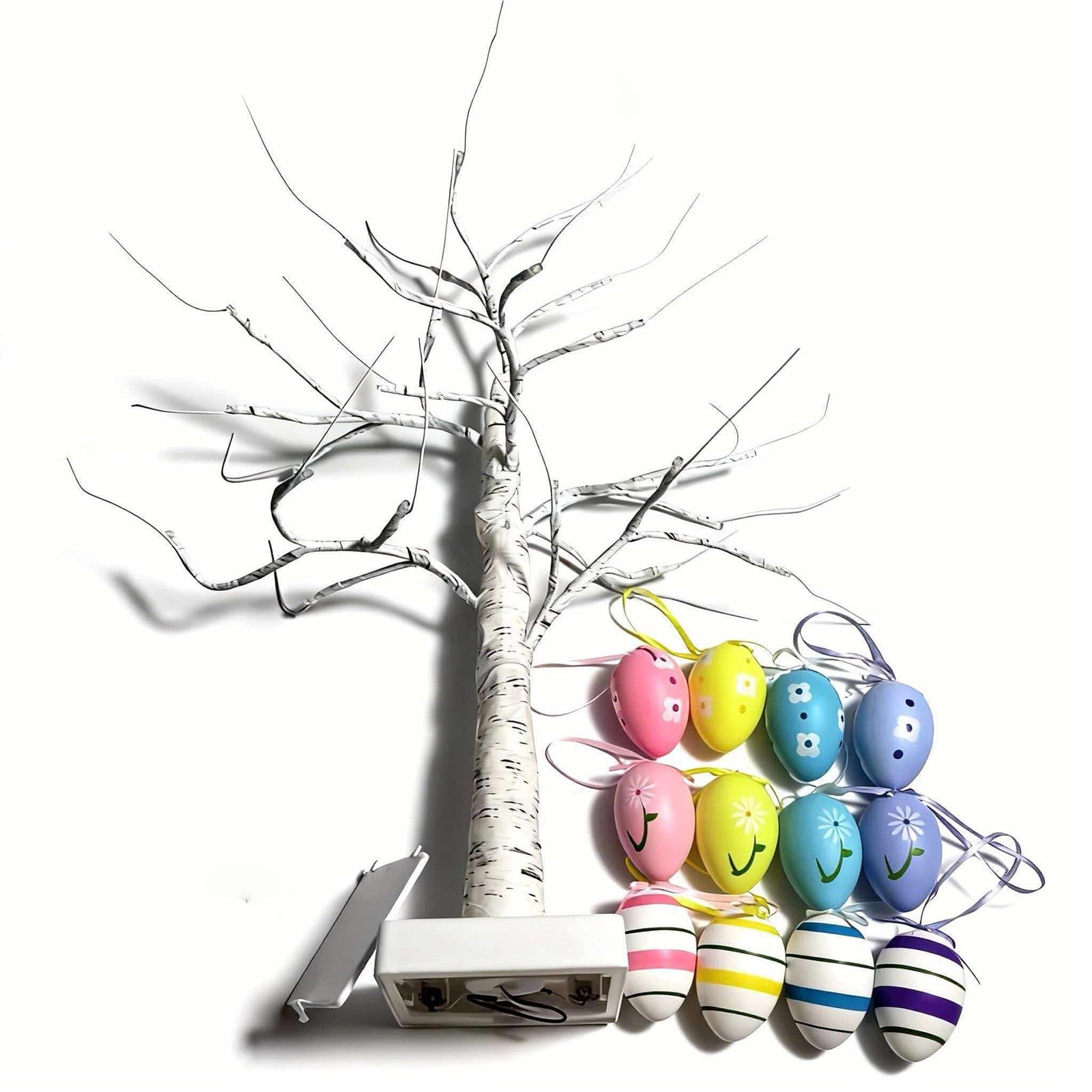Costeam 12 Piece 2.36 Inch Easter Egg Ornament with Tree Light Set ...