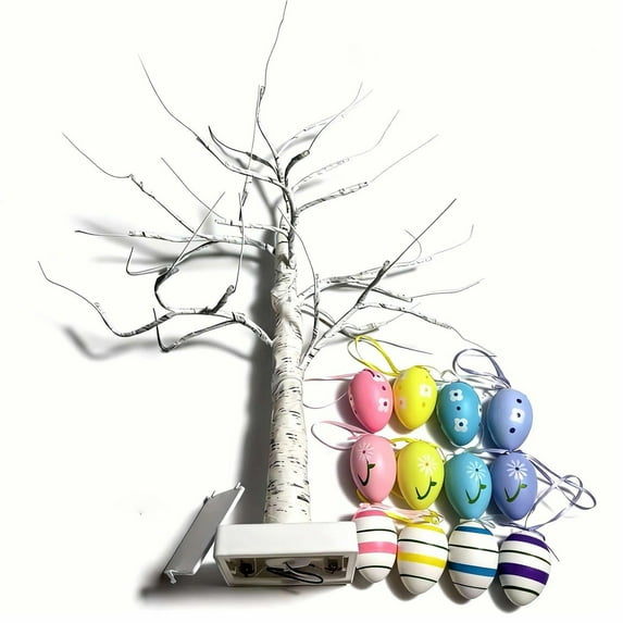 Costeam 12 Piece 2.36 Inch Easter Egg Ornament with Tree Light Set ...