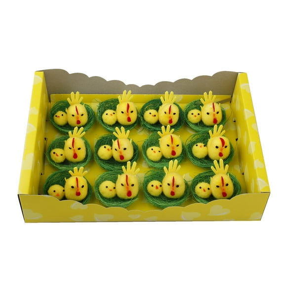 Costeam 12 Piece Easter Chick Figurine Set，Cute Miniature Ornament for ...