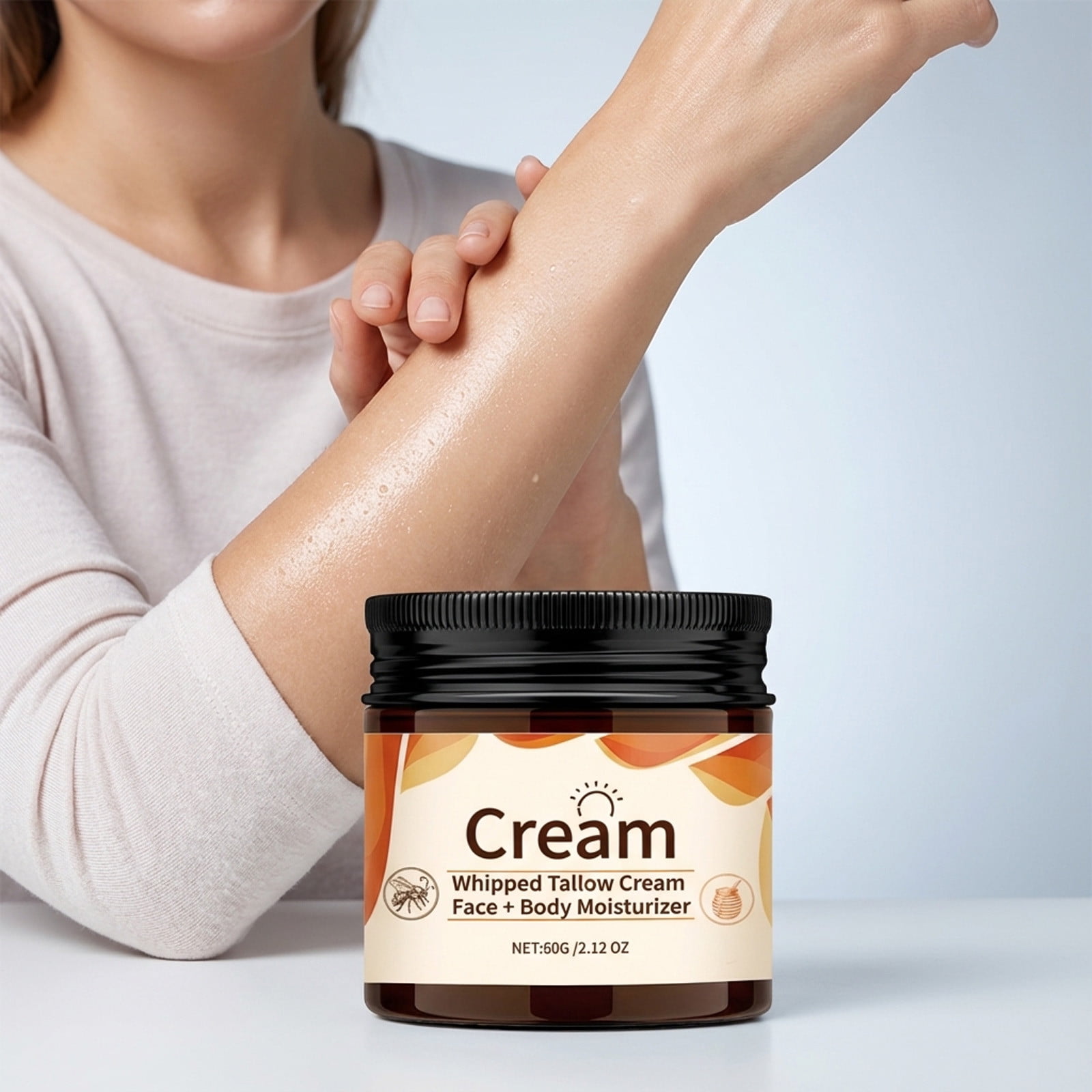 Costeam 2.1 Oz Beef Tallow and Honey Moisturizing Cream Value Size for ...