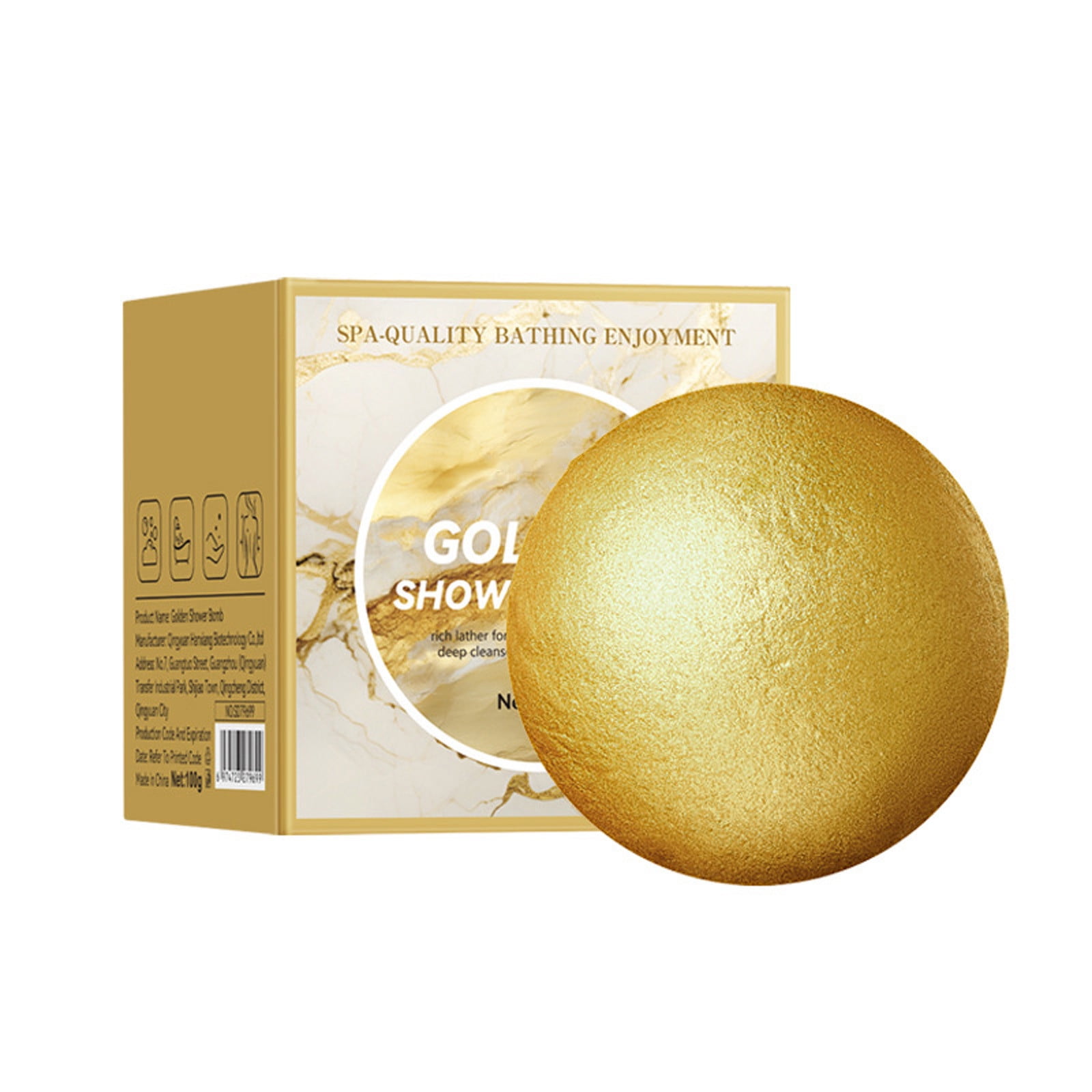 Costeam 3.53 Oz Gold Infused Bath Salt Balls，Luxury Balls for Relaxing ...