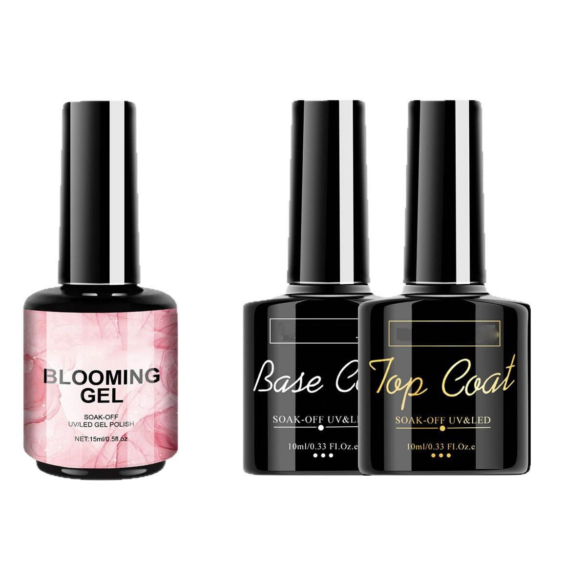 Costeam 3 Packs Nail Base Coat Top Coat and Blending Gel Set，Essential ...