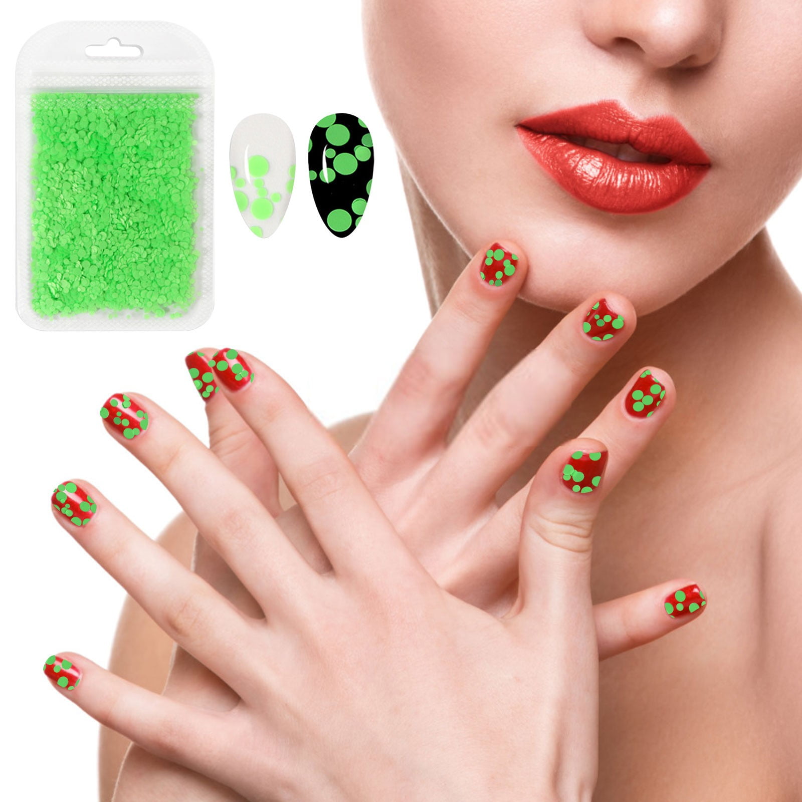 Costeam 3 Piece Neon Round Nail Glitter Set DIY Resin Filler Decoration ...