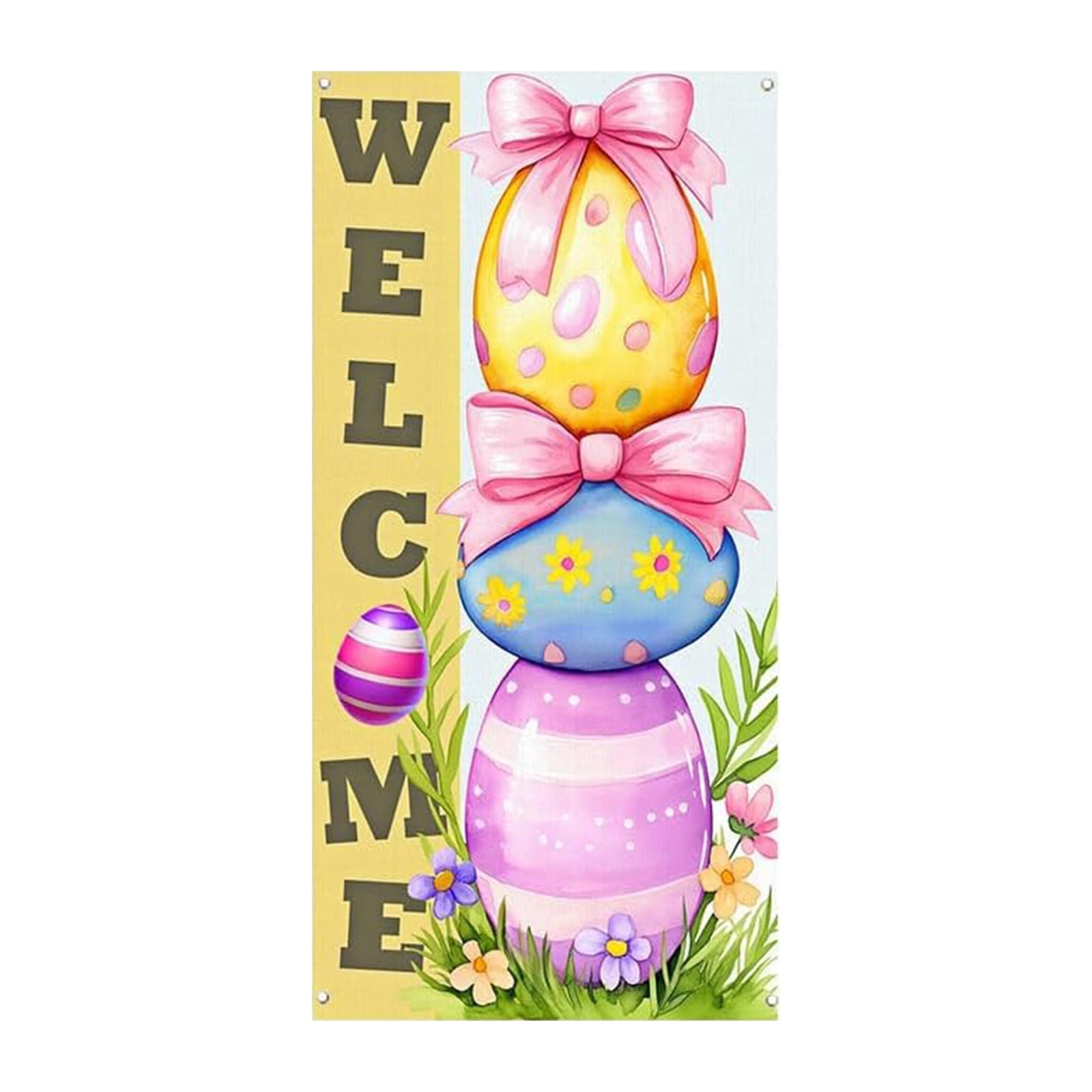 Costeam 35.4×70.8 Inch Easter Door Cover Curtain，Festive Fabric Decor ...