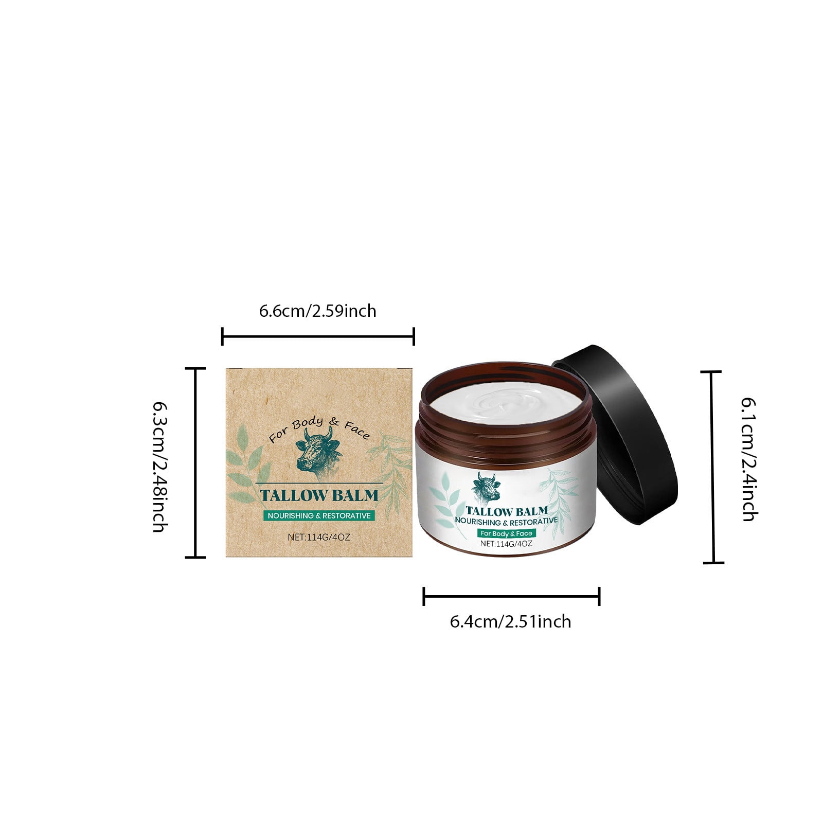Costeam 4.02 Oz Grass Fed Beef Tallow Face and Body Balm with Shea ...
