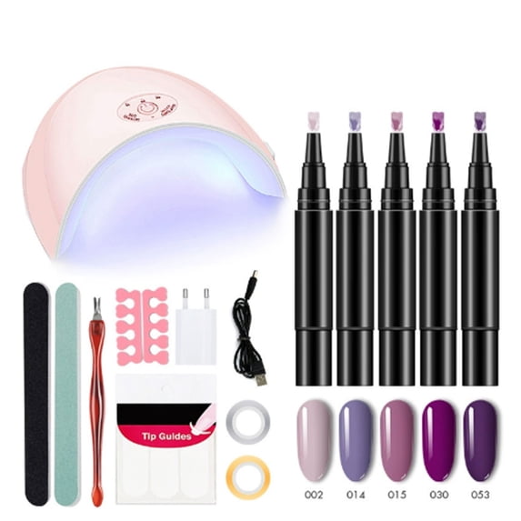Costeam 5 Piece Nail Gel Pen Set with Manicure Tool Kit for Home Use ...