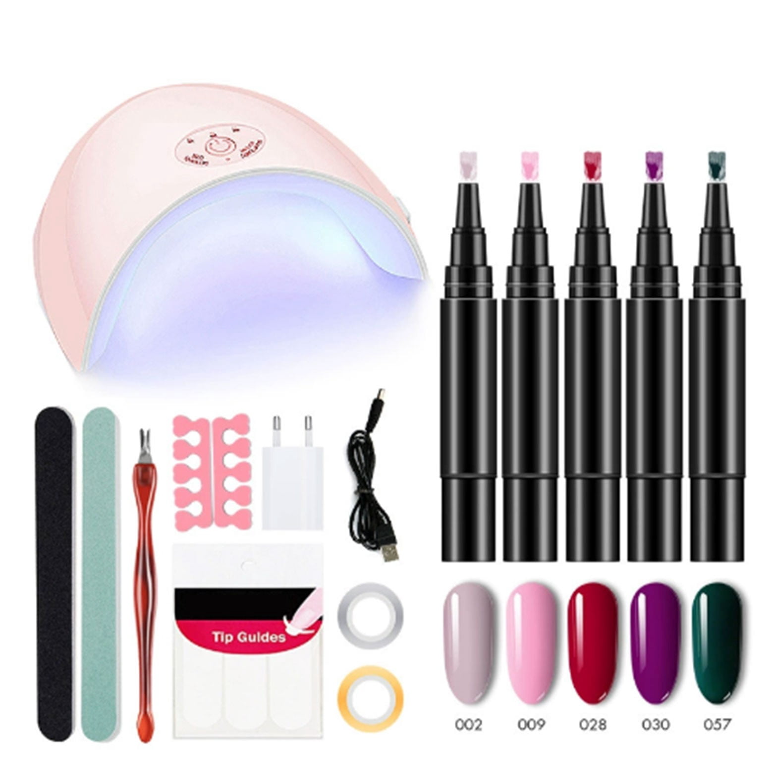 Costeam 5 Piece Nail Gel Pen Set with Manicure Tool Kit for Home Use ...