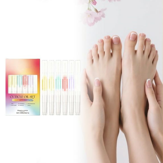 Costeam 6 Piece Nail Care Solution Set 0.1 Fl Oz Each Nourishing ...