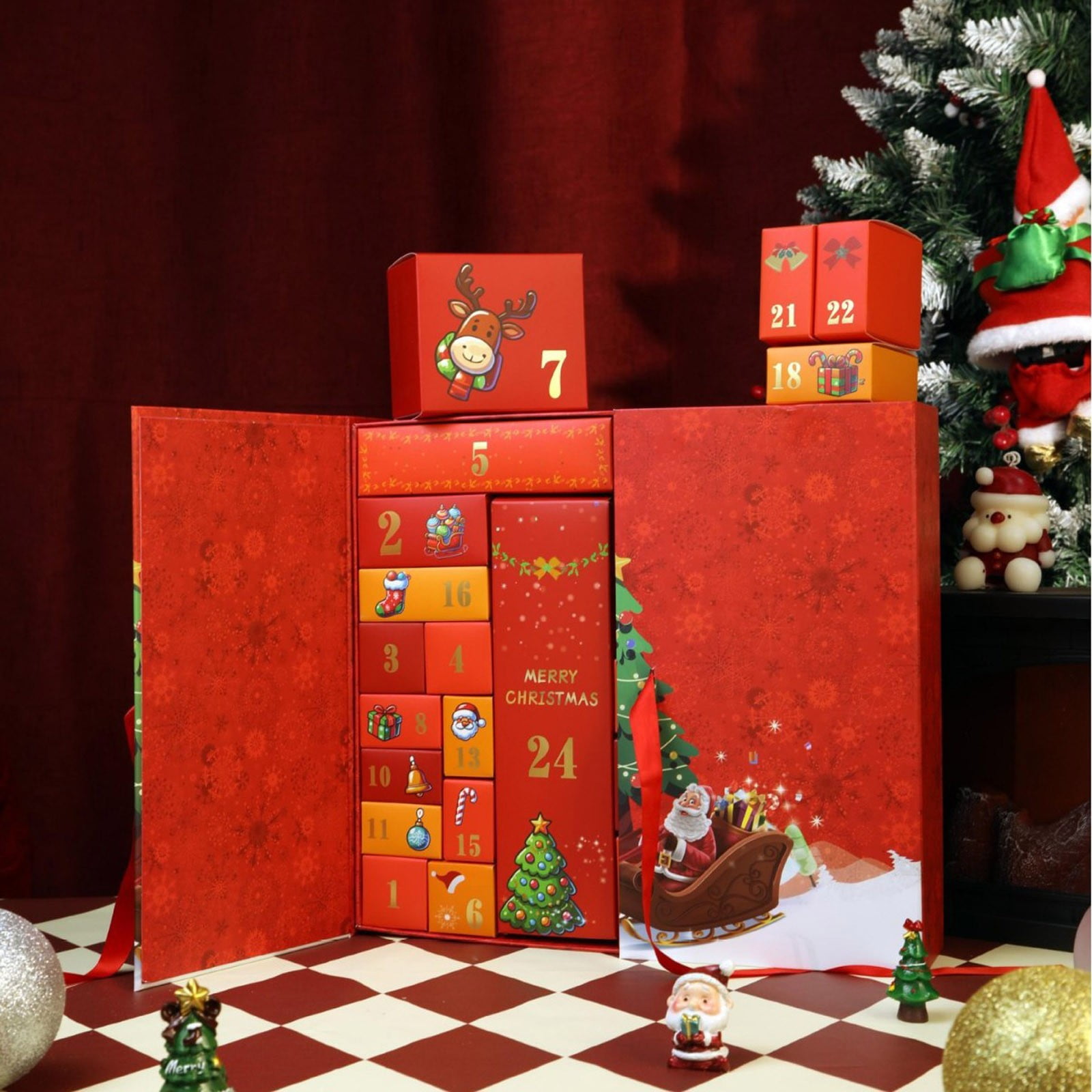 Costeam Christmas 24 Day Countdown Calendar Gift Box, Advent Calendar ...