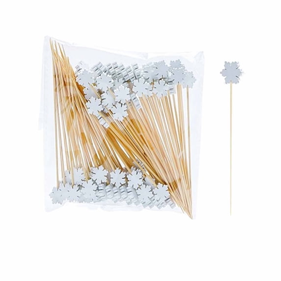 Costeam Christmas Disposable Wooden Cocktail Sticks Fruit Picks for ...