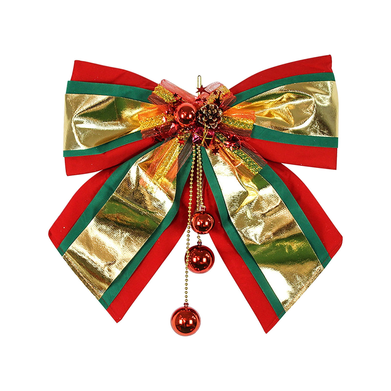 Costeam Christmas Golden-Red-Green Bows Decorative Pendants for ...