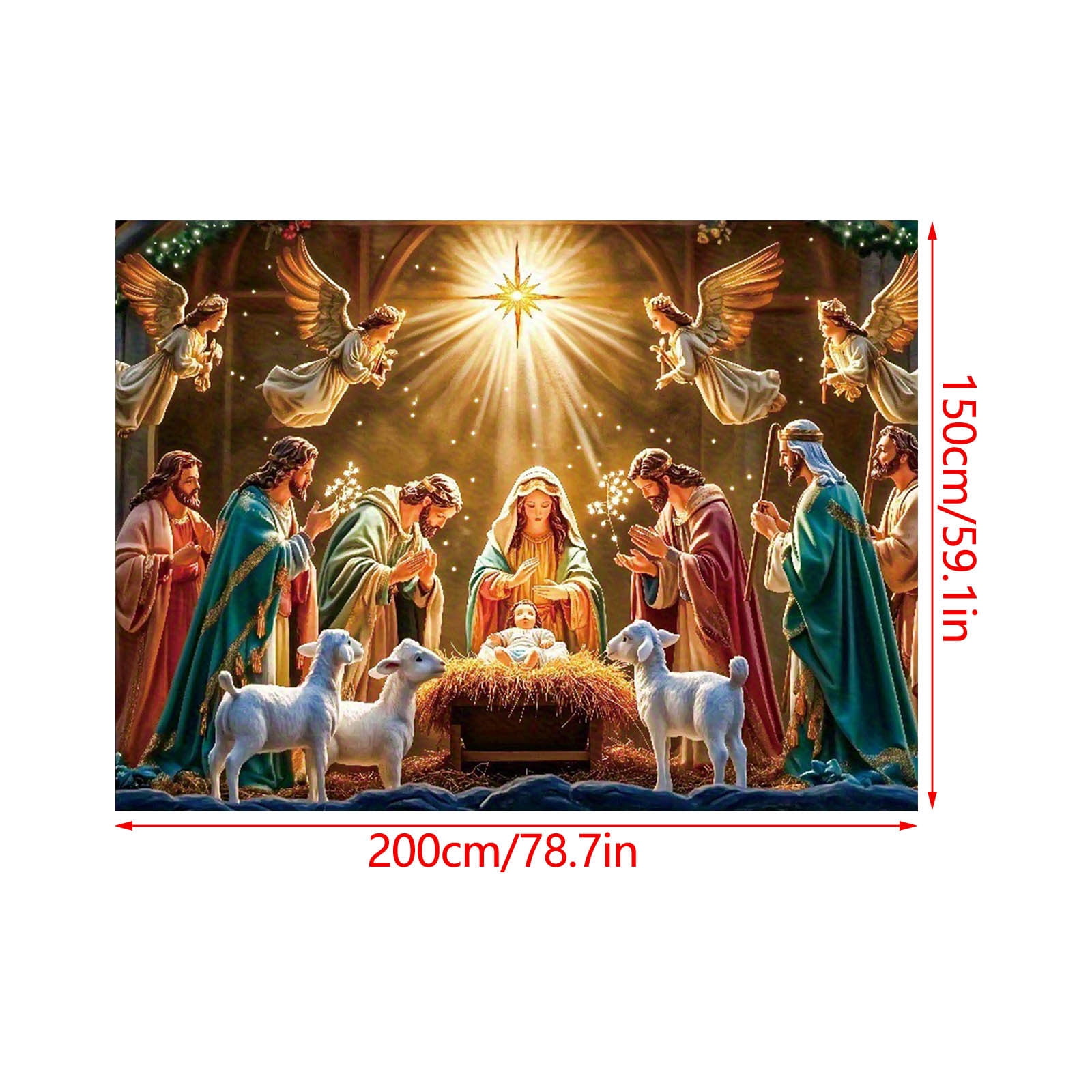 Costeam Christmas Nativity Star Canopy Decor Banners for Home Living ...