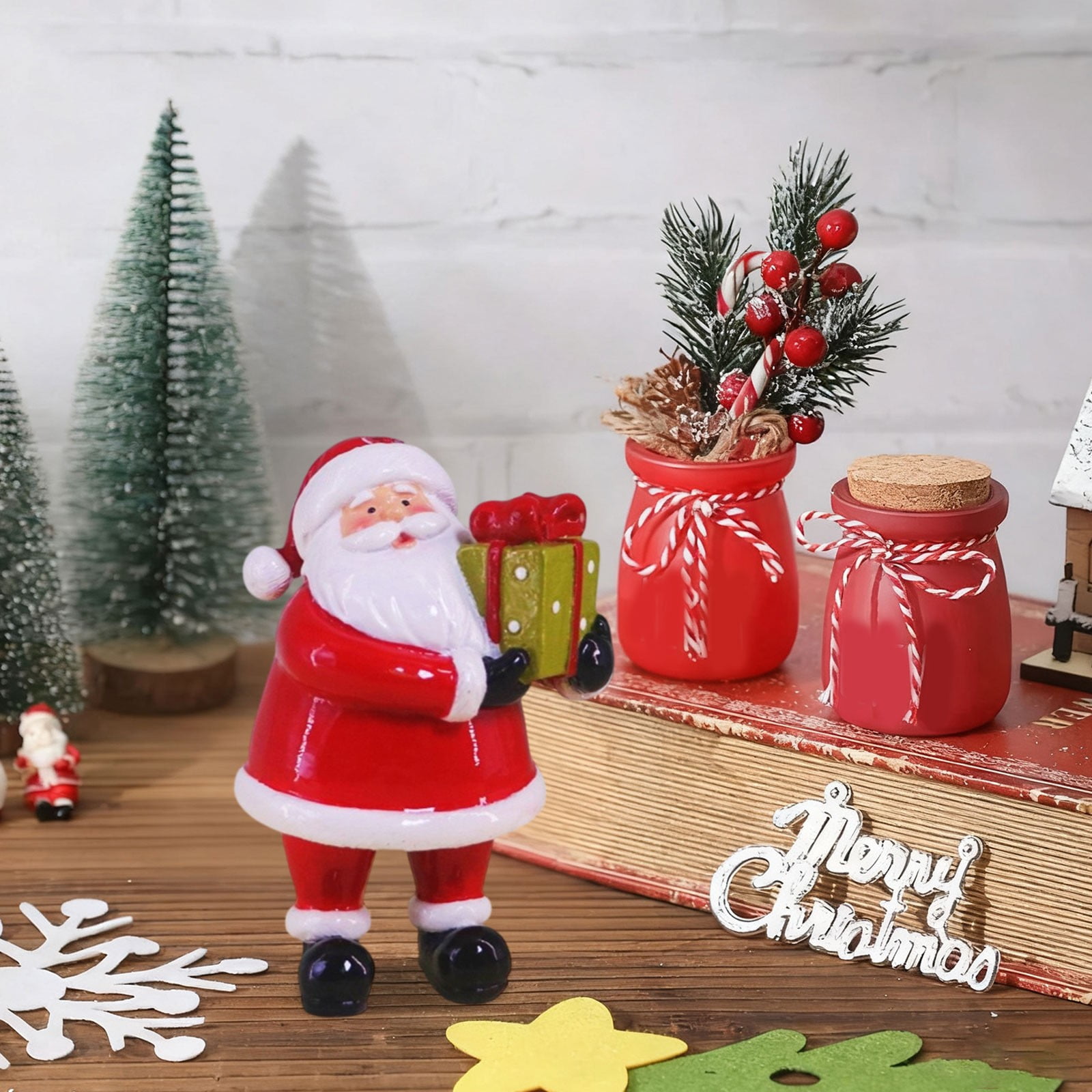 Costeam Christmas Resin Elder Statue Home Decoration Living Room TV ...