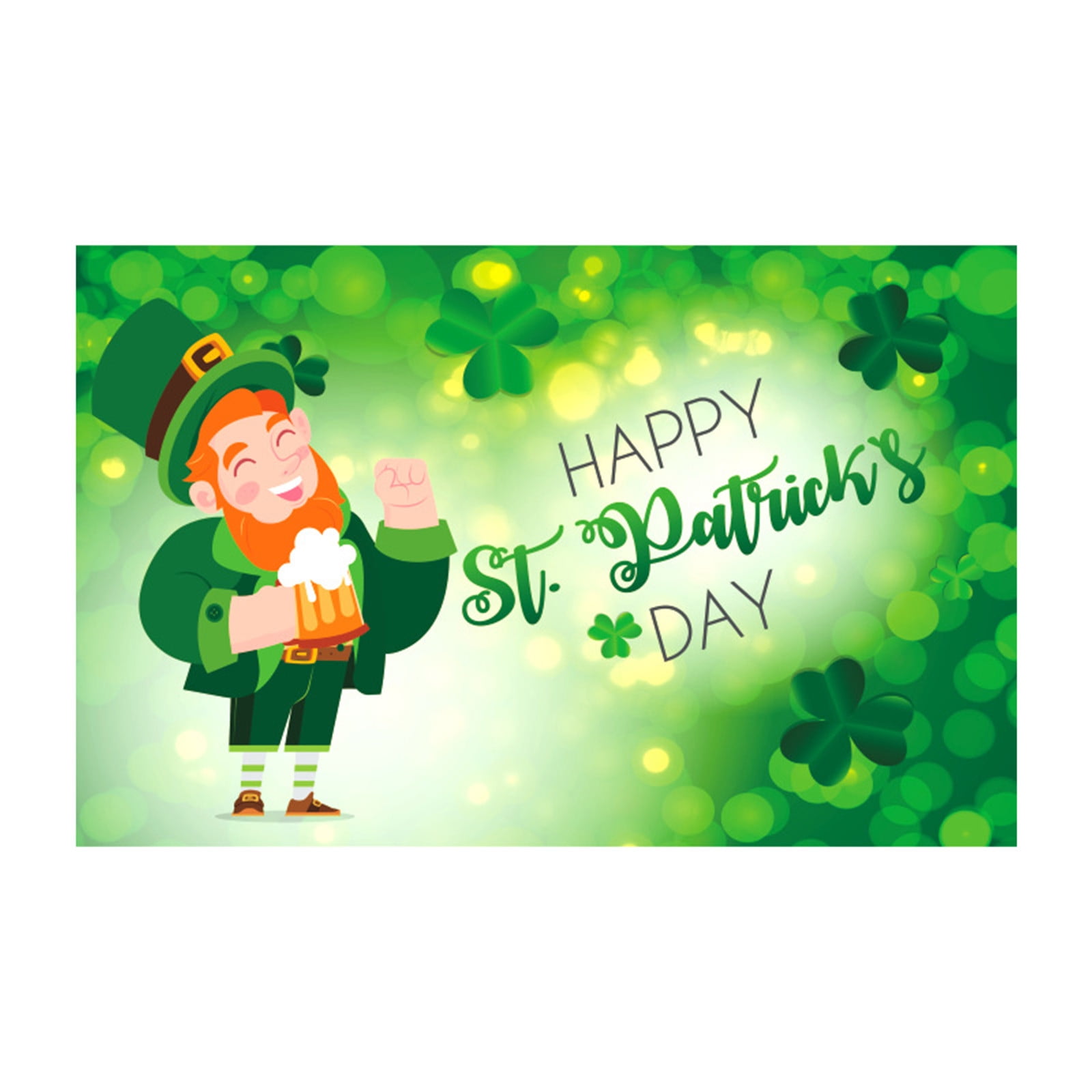 Costeam Double-Sided St. Patrick's Day Garden Flag, Shamrock Hat Coin ...