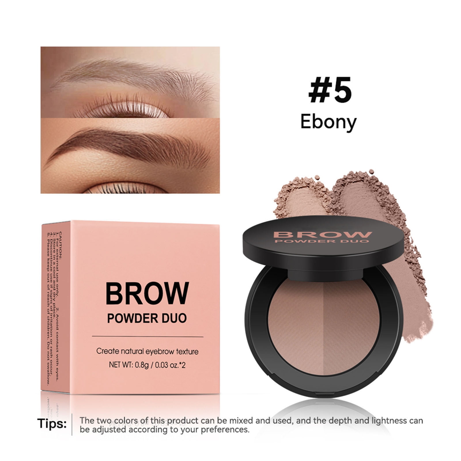 Costeam Dual Color Eyebrow Powder Set with Applicator for Brow Grooming ...