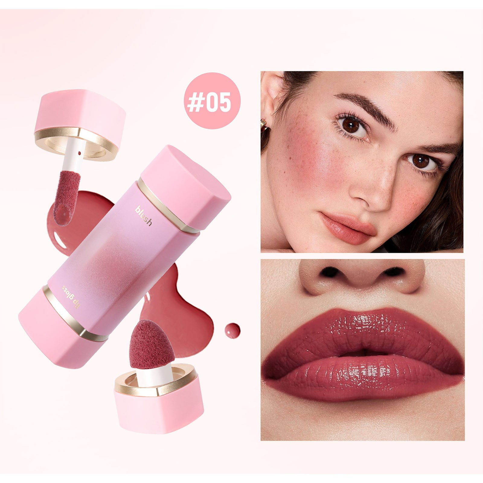 Costeam Dual Ended Matte Blush Stick for Lips and Cheeks 0.32 Fl Oz ...