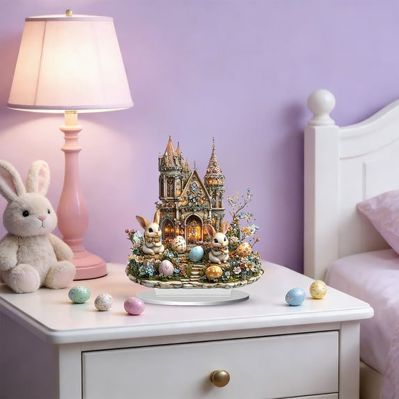 Costeam Easter 2D Flat Acrylic Decor Single Piece Printed Figurine ...