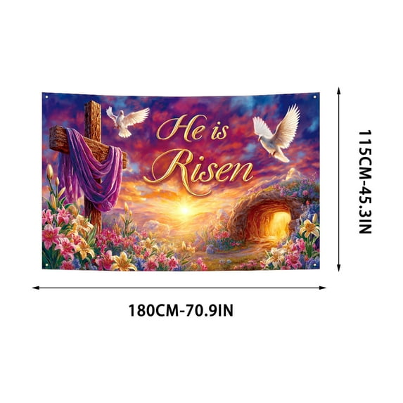 Costeam Easter Floral Pattern Backdrop,Reusable Fabric Banner for Home ...