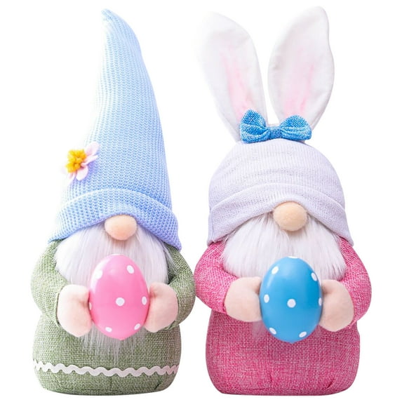 Costeam Easter Gnome Faceless Figurine Holding Egg，Cute Plush Goblin ...