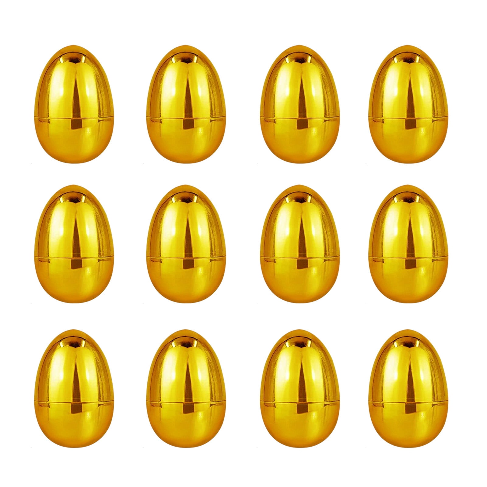 Costeam Easter Golden Plastic Surprise Egg Set，Openable DIY Shell for ...