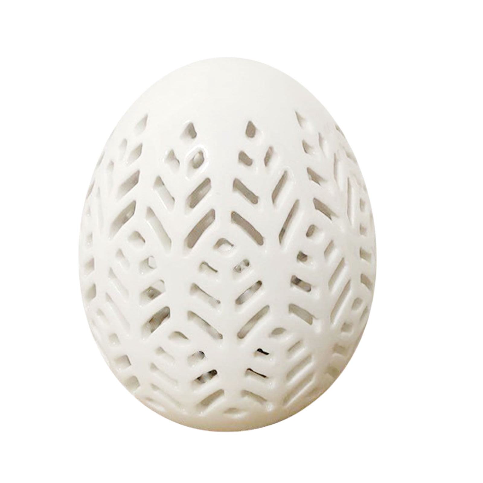 Costeam Easter Handmade Hollow Out LED Ceramic Egg，White Porcelain ...