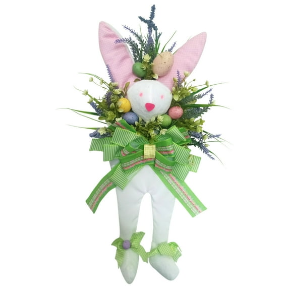 Costeam Easter Rabbit Colorful Flower Wreath，Vibrant Decorative Wreath ...