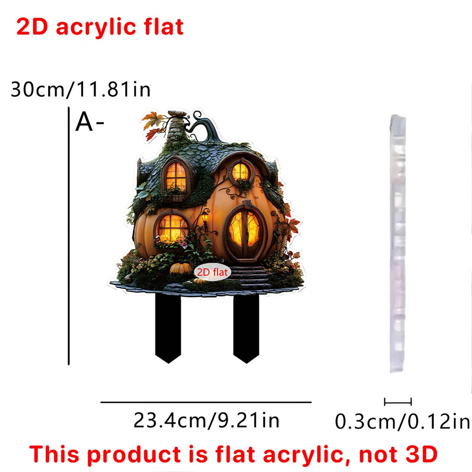 Costeam Halloween Pumpkin House 2D Acrylic Sign - Outdoor Garden Stake ...