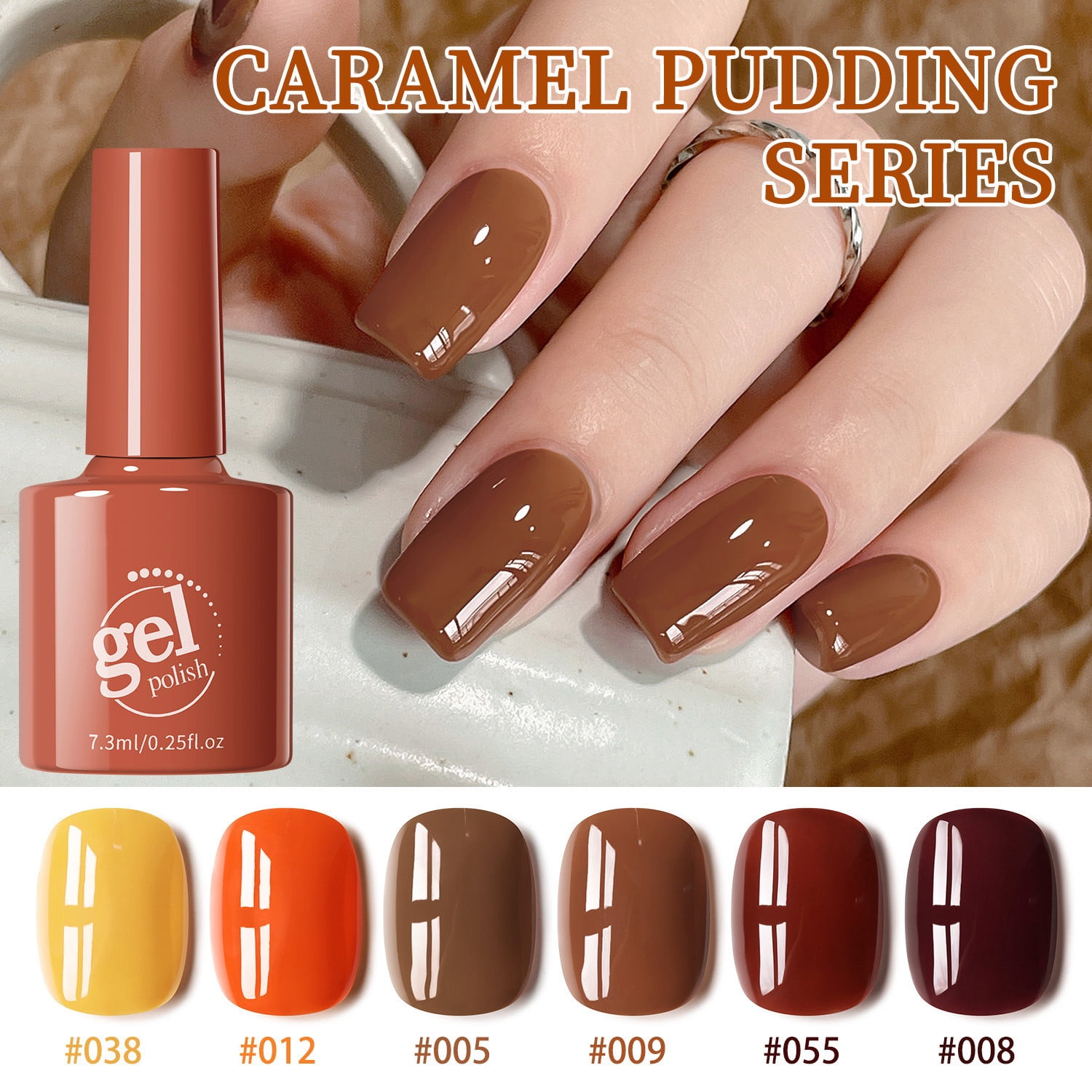 Costeam High Pigment Caramel Chestnut Gel Nail Polish，Long Lasting UV ...