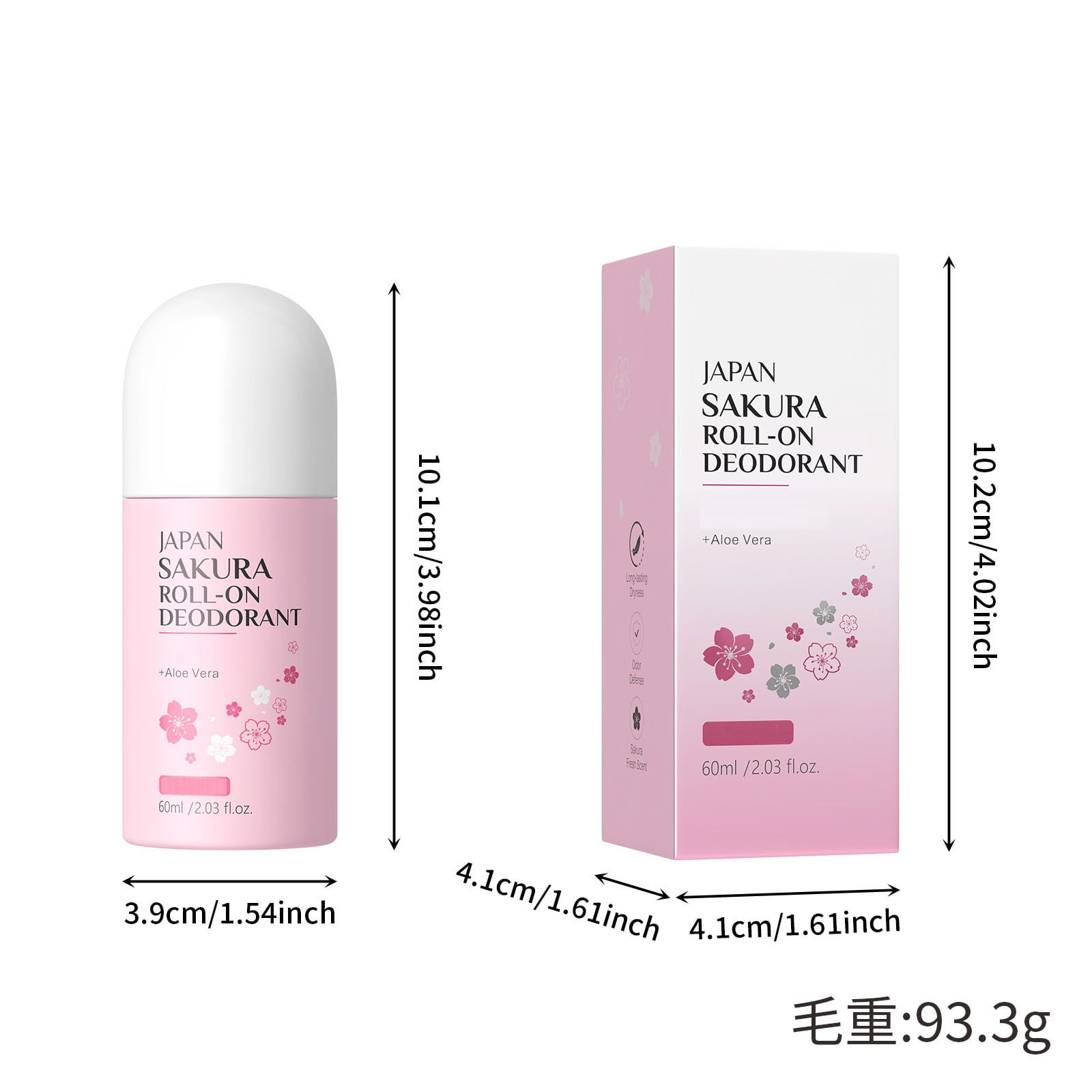 Costeam Japanese Sakura Antiperspirant Deodorant Roll On 2.03 Fluid ...