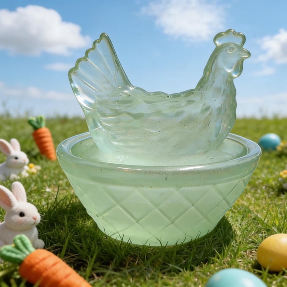 Costeam Mini Glass Egg Nest Chicken Easter Gift for Home Decor,Creative ...