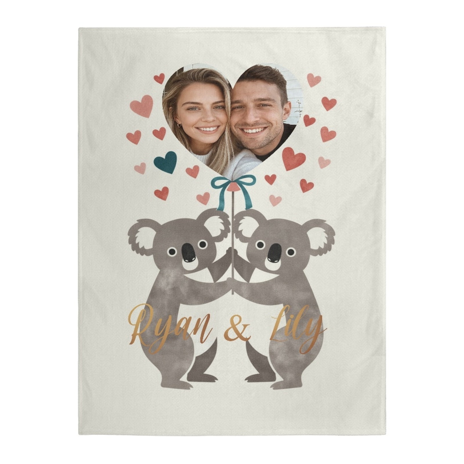 Costeam Personalized Custom Photo Blanket with Text，Soft Fleece Blanket ...