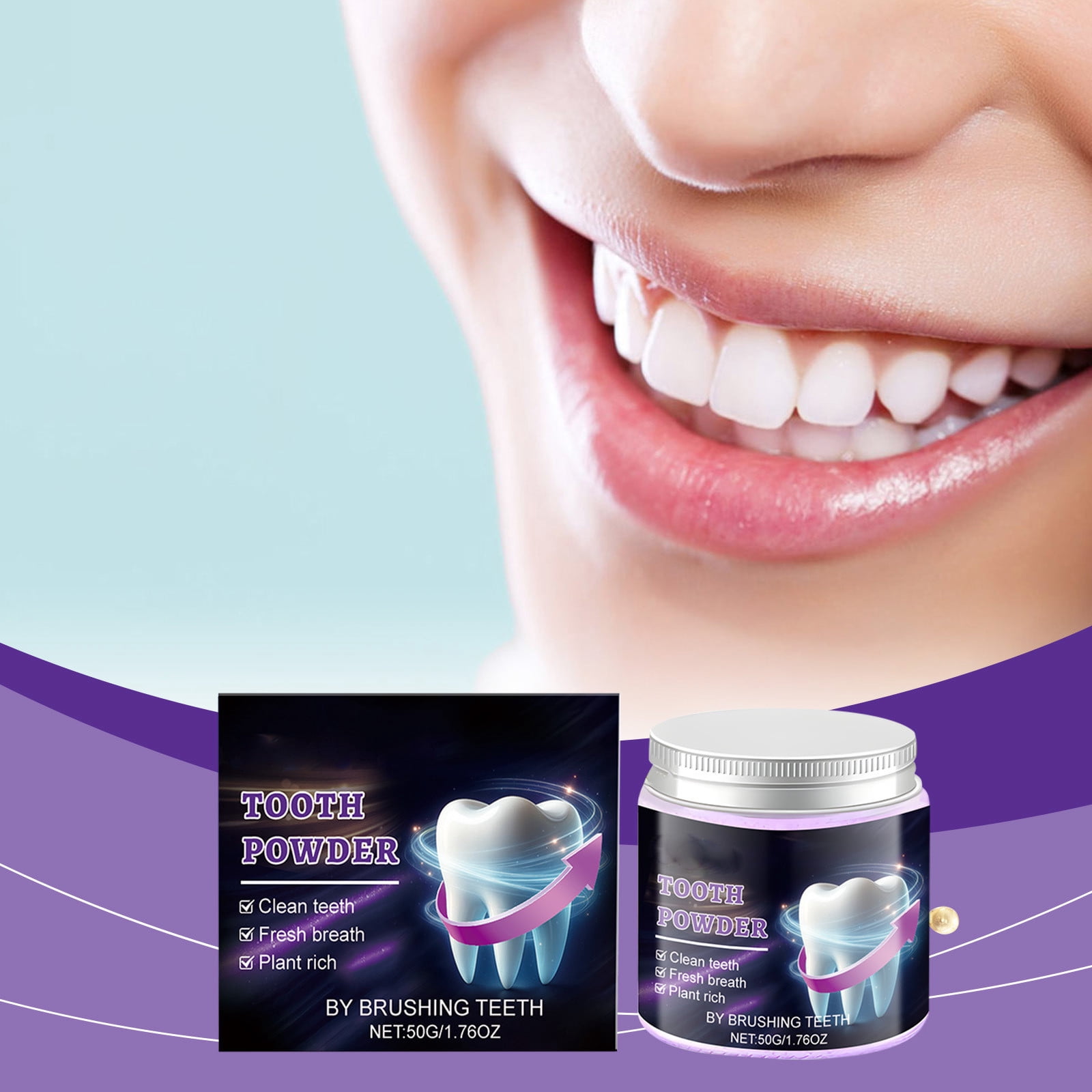 Costeam Purple Teeth Cleaning Powder 1.76 Oz Premium Version，High ...