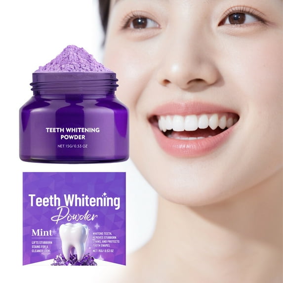 Costeam Purple Tooth Powder 0.53 Oz Travel Size Teeth Whitening Powder ...