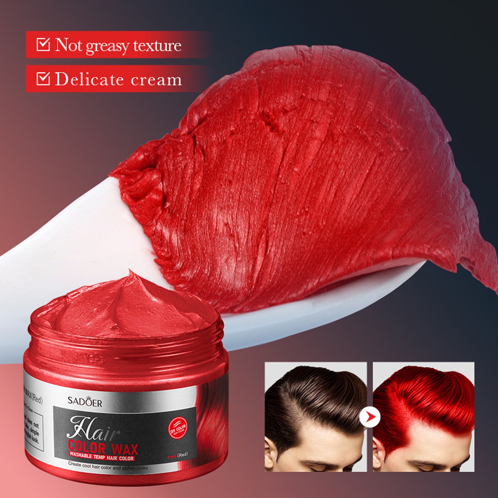 Costeam Red Hair Dye Styling Wax for Hair Coloring and Styling,Red Hair ...