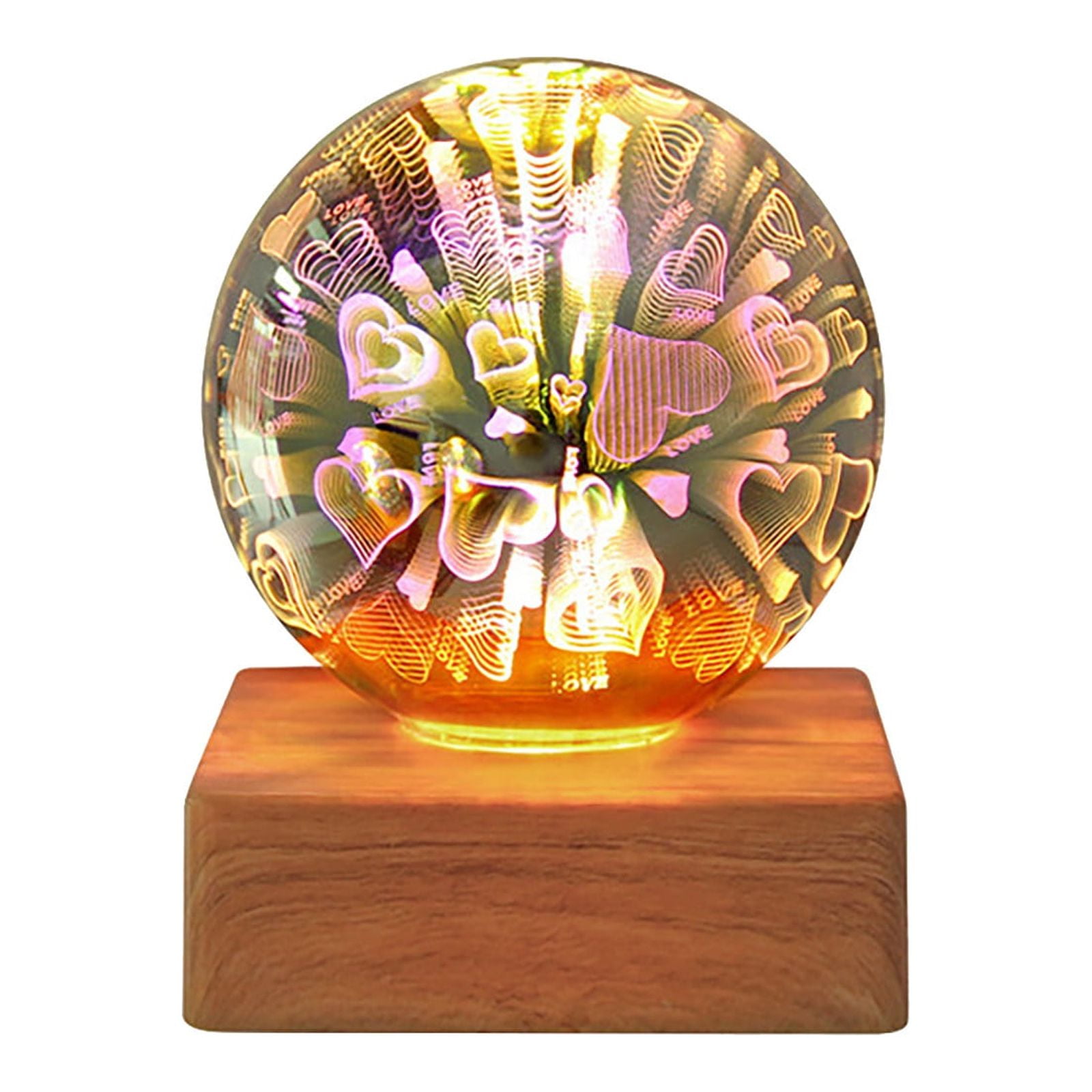 Costeam Romantic Firework Light Glass USB Night Light Colorful Ambient ...